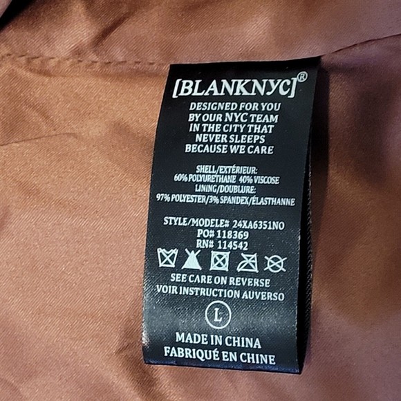 Blank NYC | Jackets & Coats | Blank Nyc Womens Cognac Faux Leather Vegan Cropped Moto Biker ...